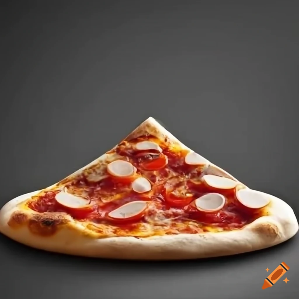 Delicious pizza cooked in a triangle pan