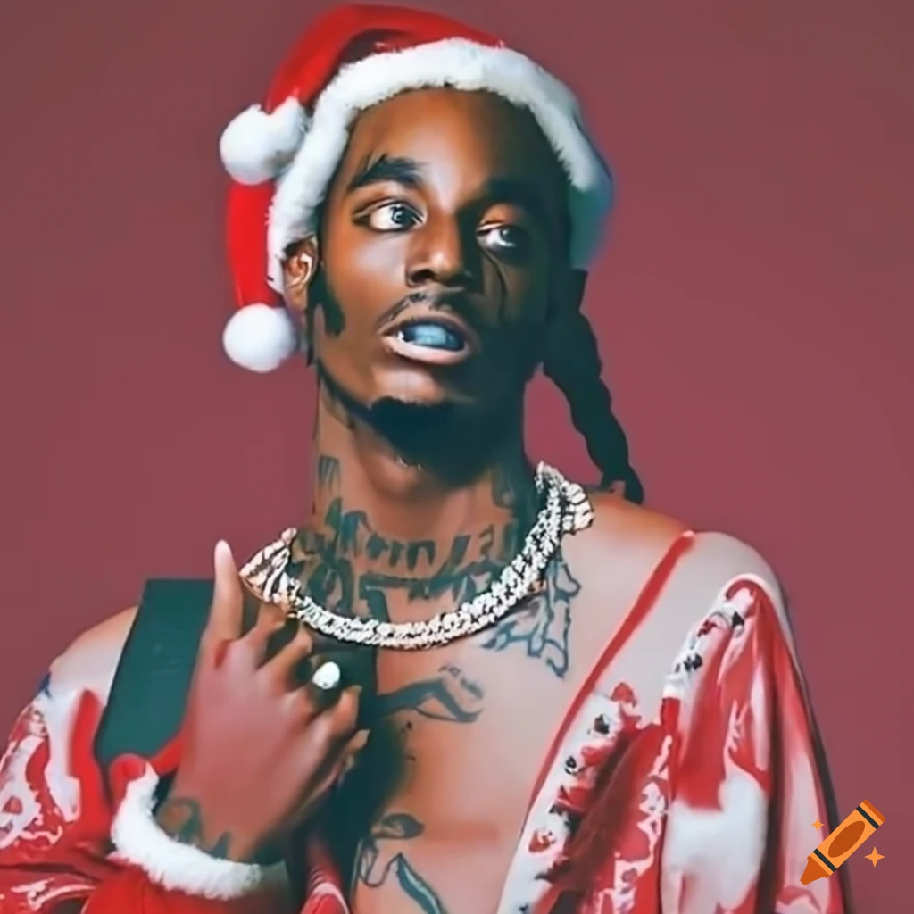 Rapper playboi carti in santa claus outfit