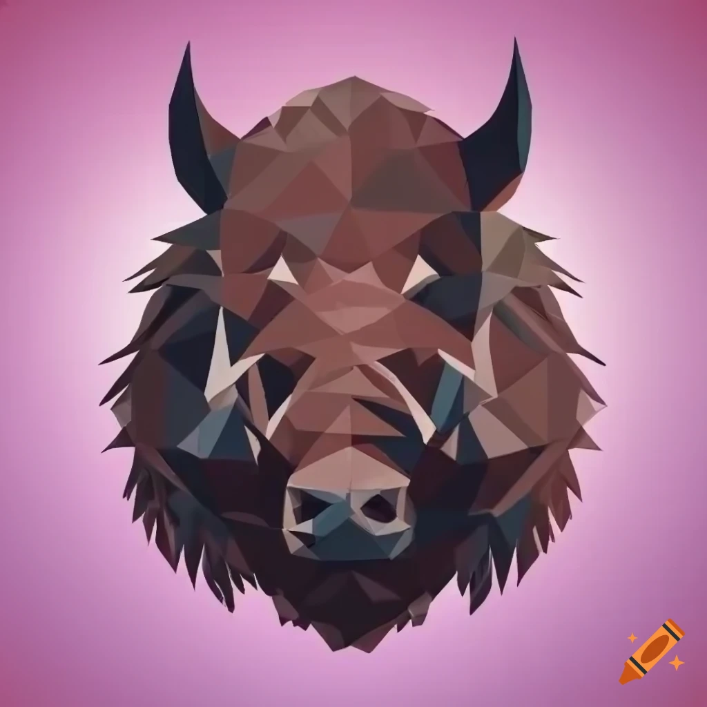 Wild boar low poly logo on Craiyon