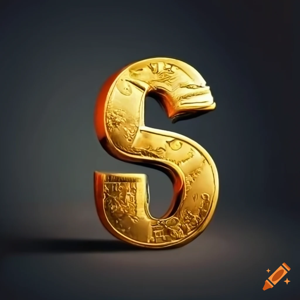 Gold coin with a big c