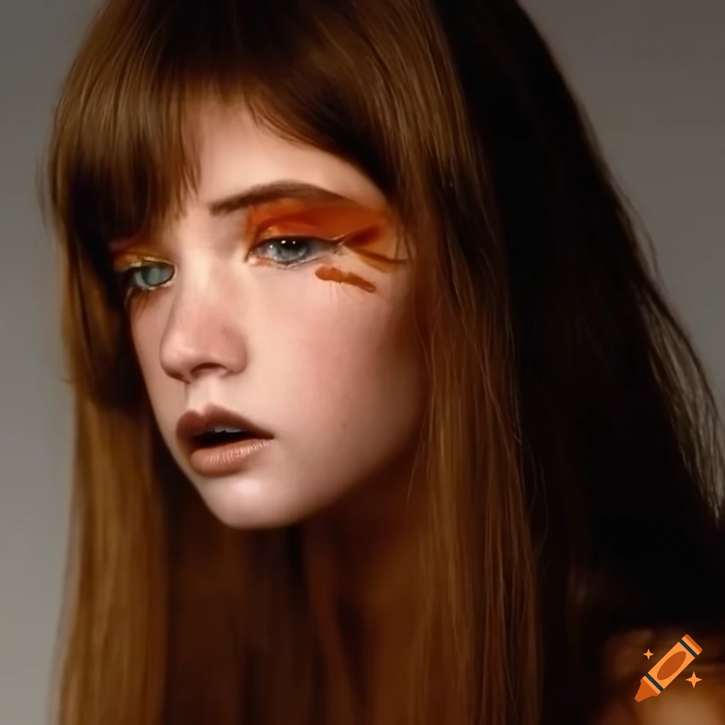 Headshot of fictional character Lily, 18 years old, with brown hair and ...