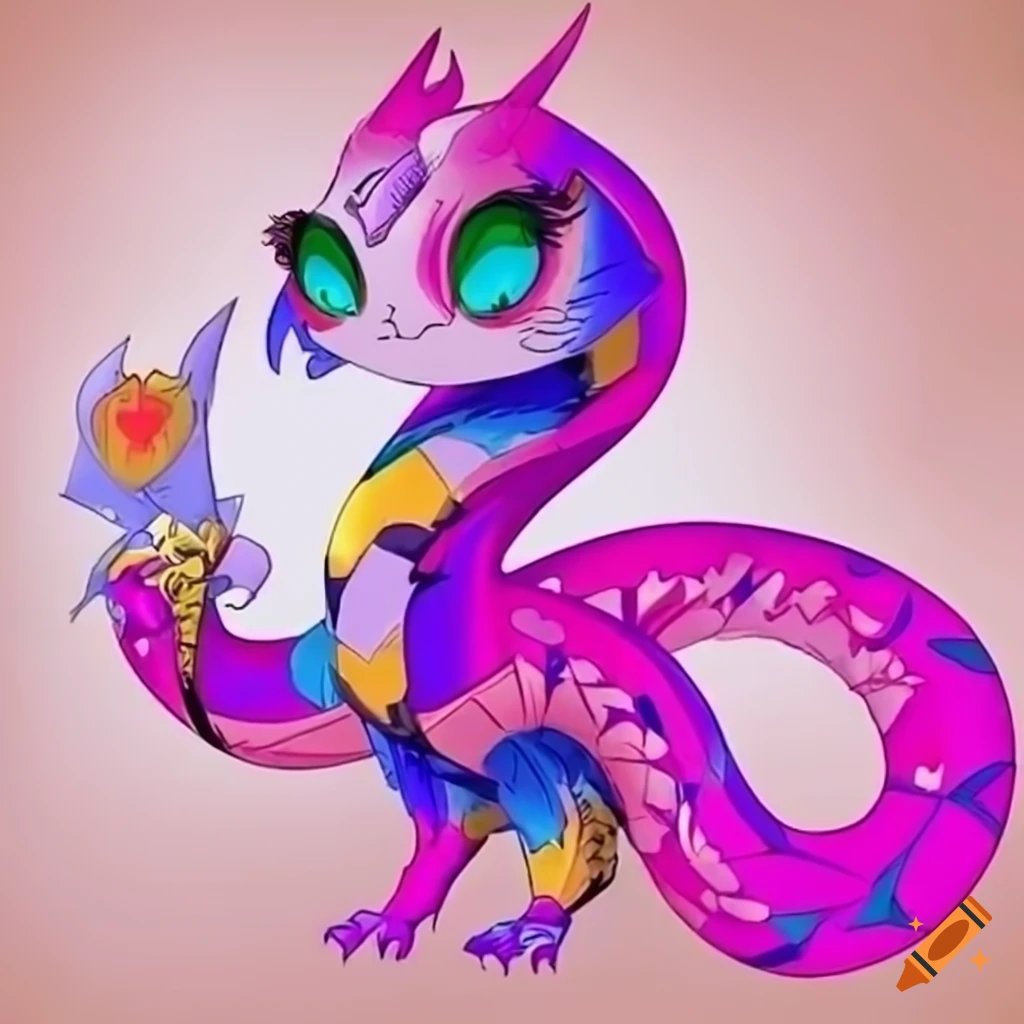 Drawing of a beautifully aesthetic dragon in pencil on Craiyon