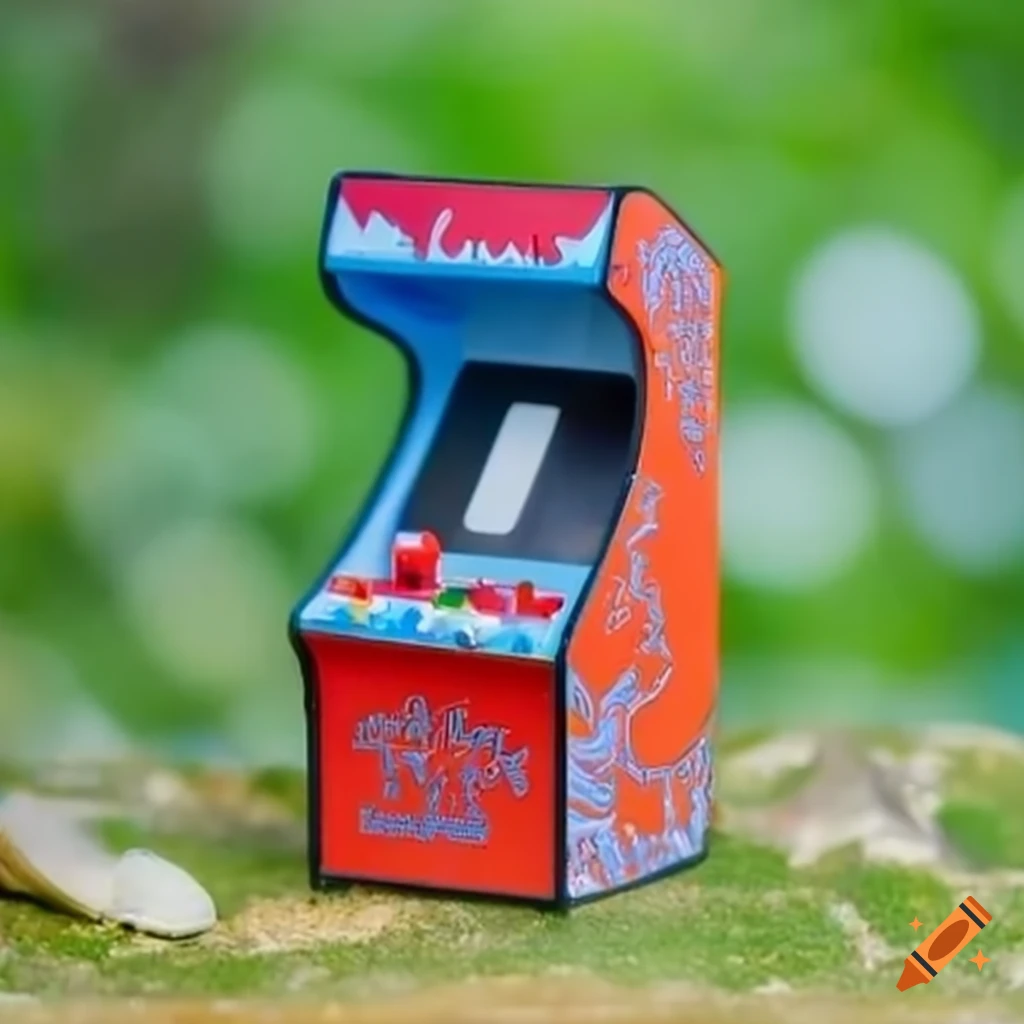 Miniature arcade machine made of plasticine