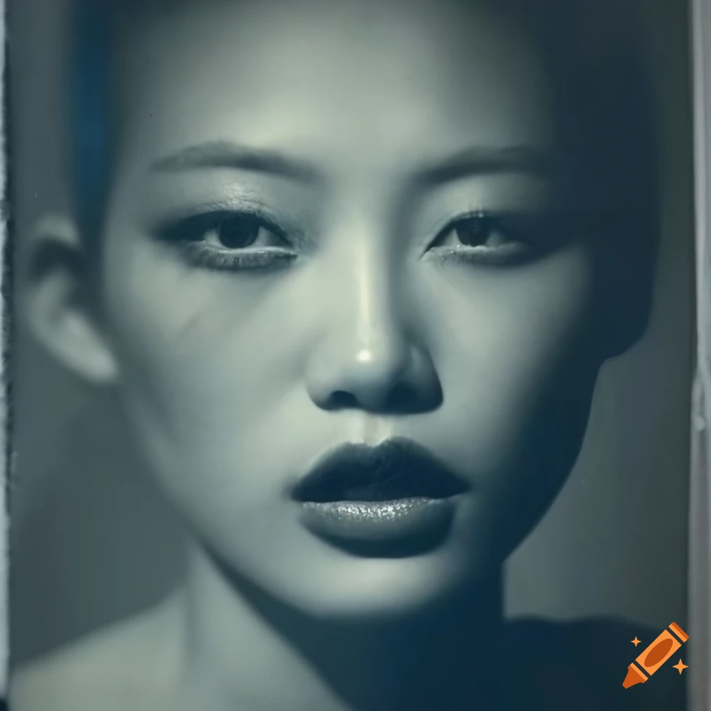 Vintage portrait of intense-looking actress for vogue korea