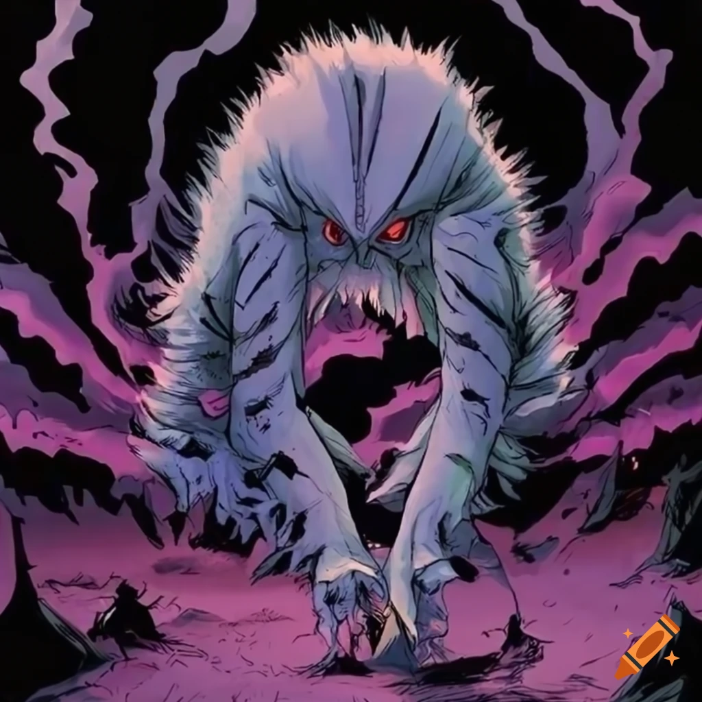 Manga style cell-shaded kite monster from the 90s on Craiyon