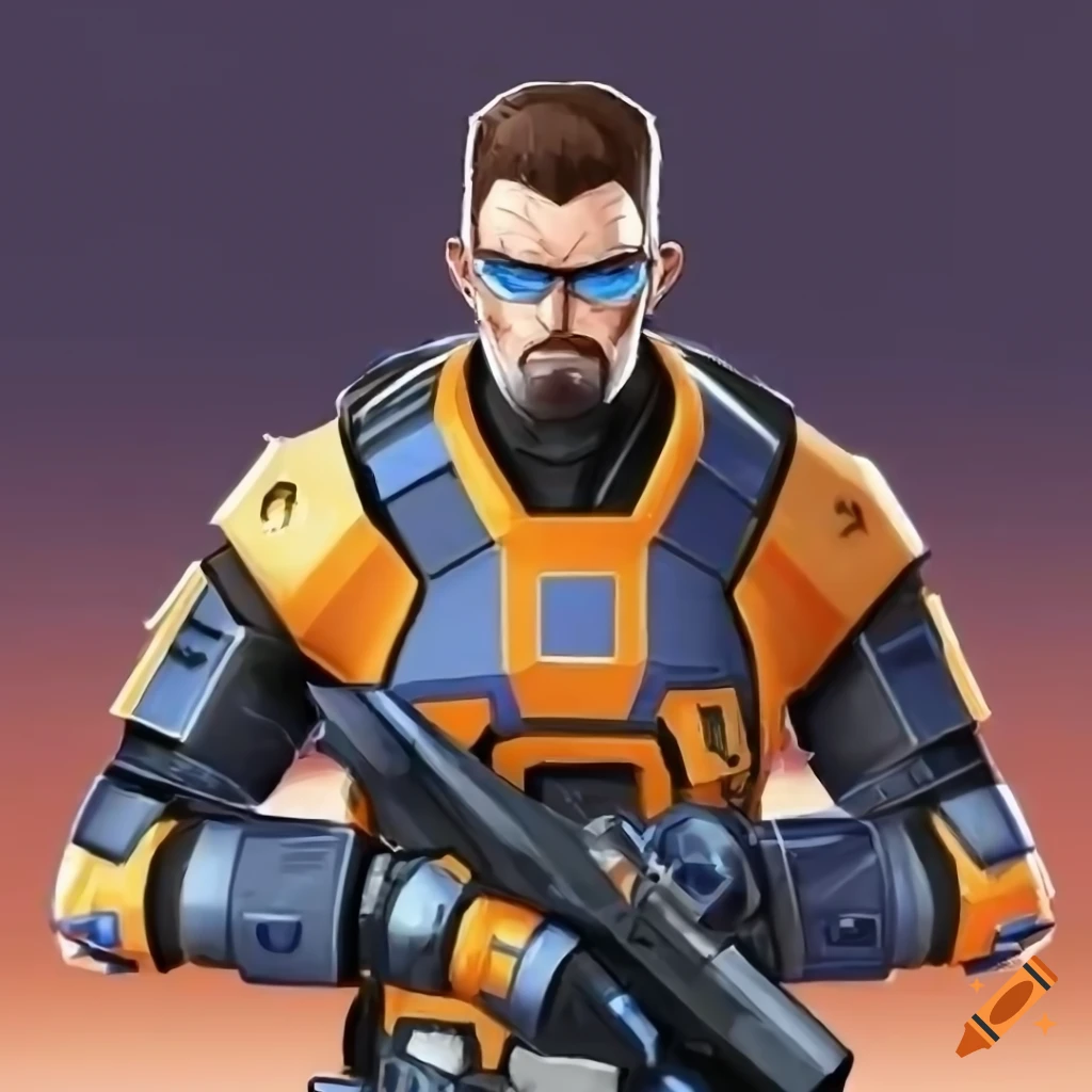 Gordon freeman looking sad on Craiyon