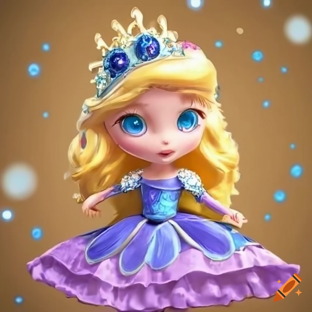 Stunning princess storybook character with golden locks and sparkling ...