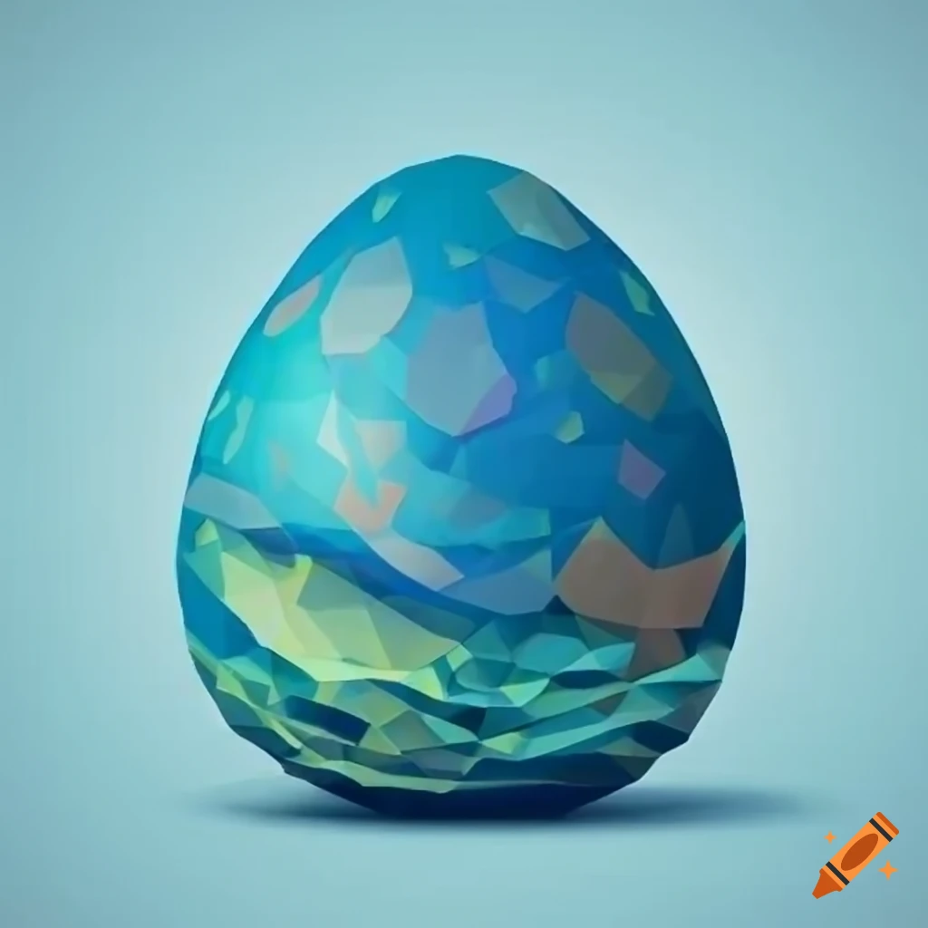 Low poly easter egg with ocean theme