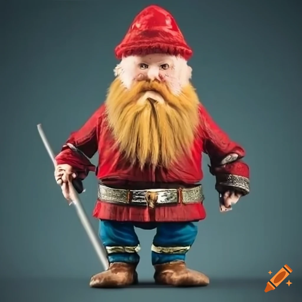 Yukon cornelius in red shirt with ecv logo, silver and gold accents on ...