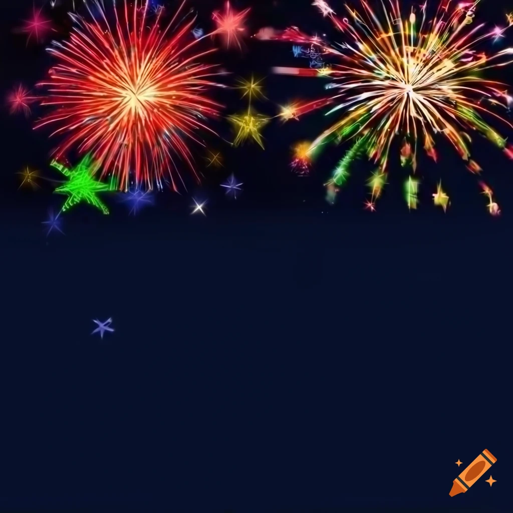 Colorful fireworks and stars in a festive background on Craiyon