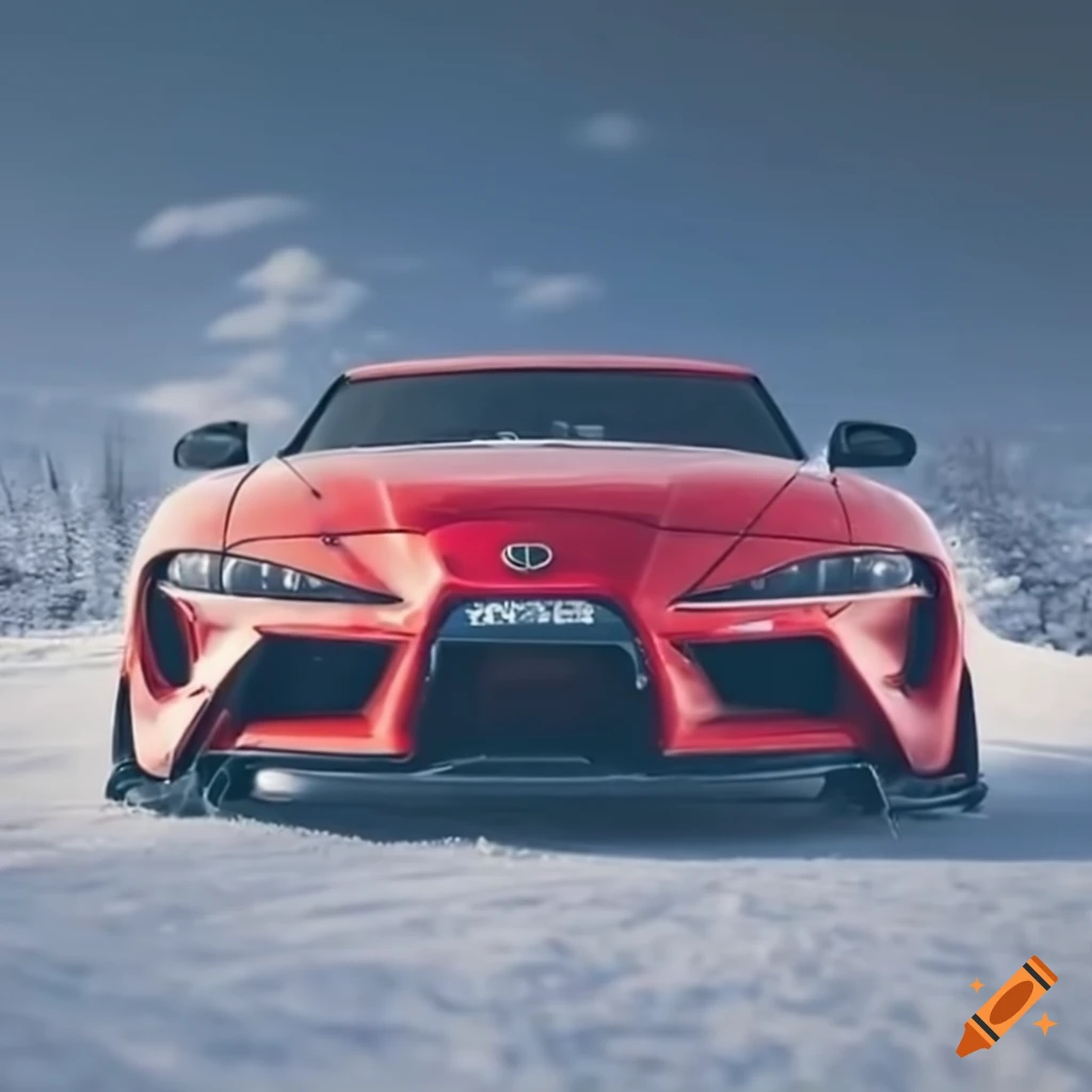 Toyota supra mk5 in snowy landscape on Craiyon