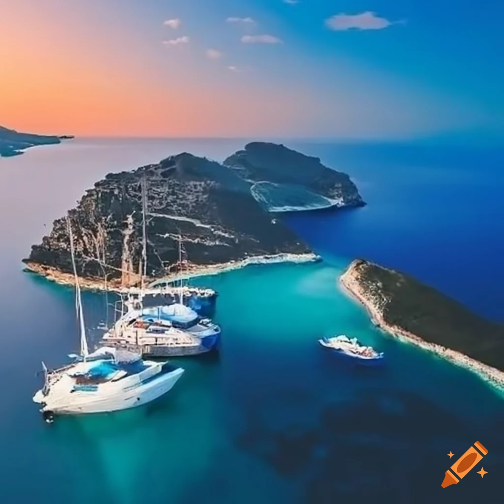 Greek island hopping by yacht on Craiyon