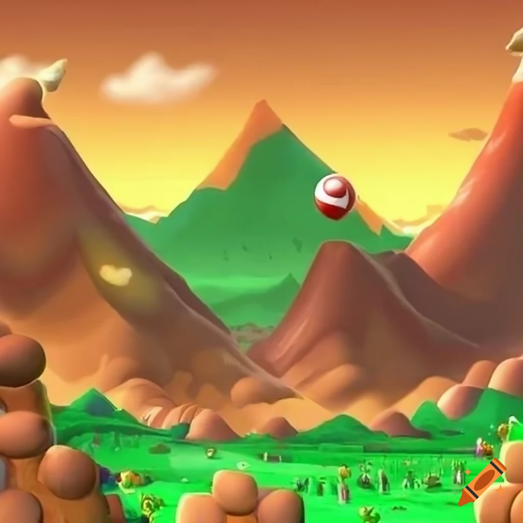 Super mario mountains on Craiyon