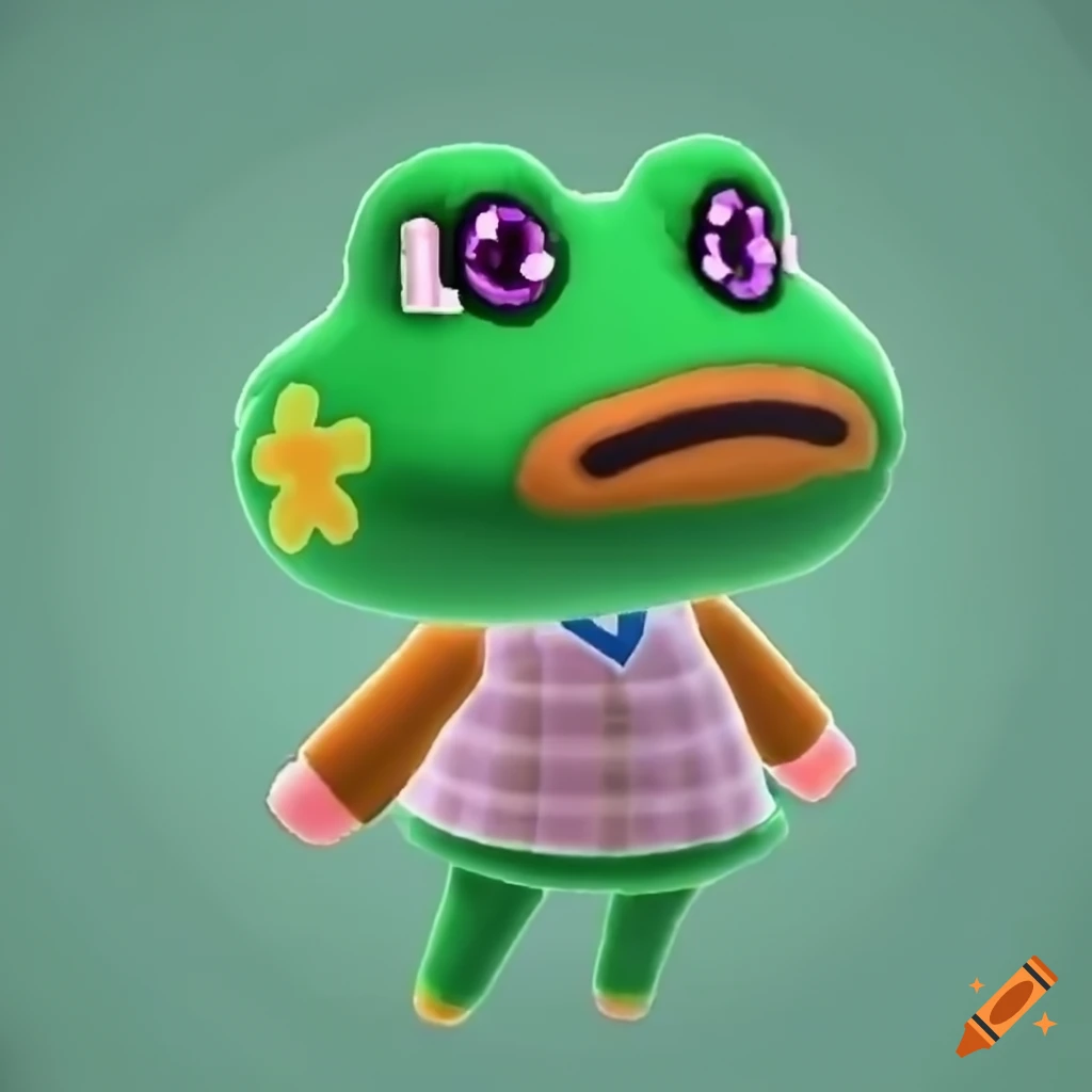 Frog character from animal crossing: new horizons game on Craiyon