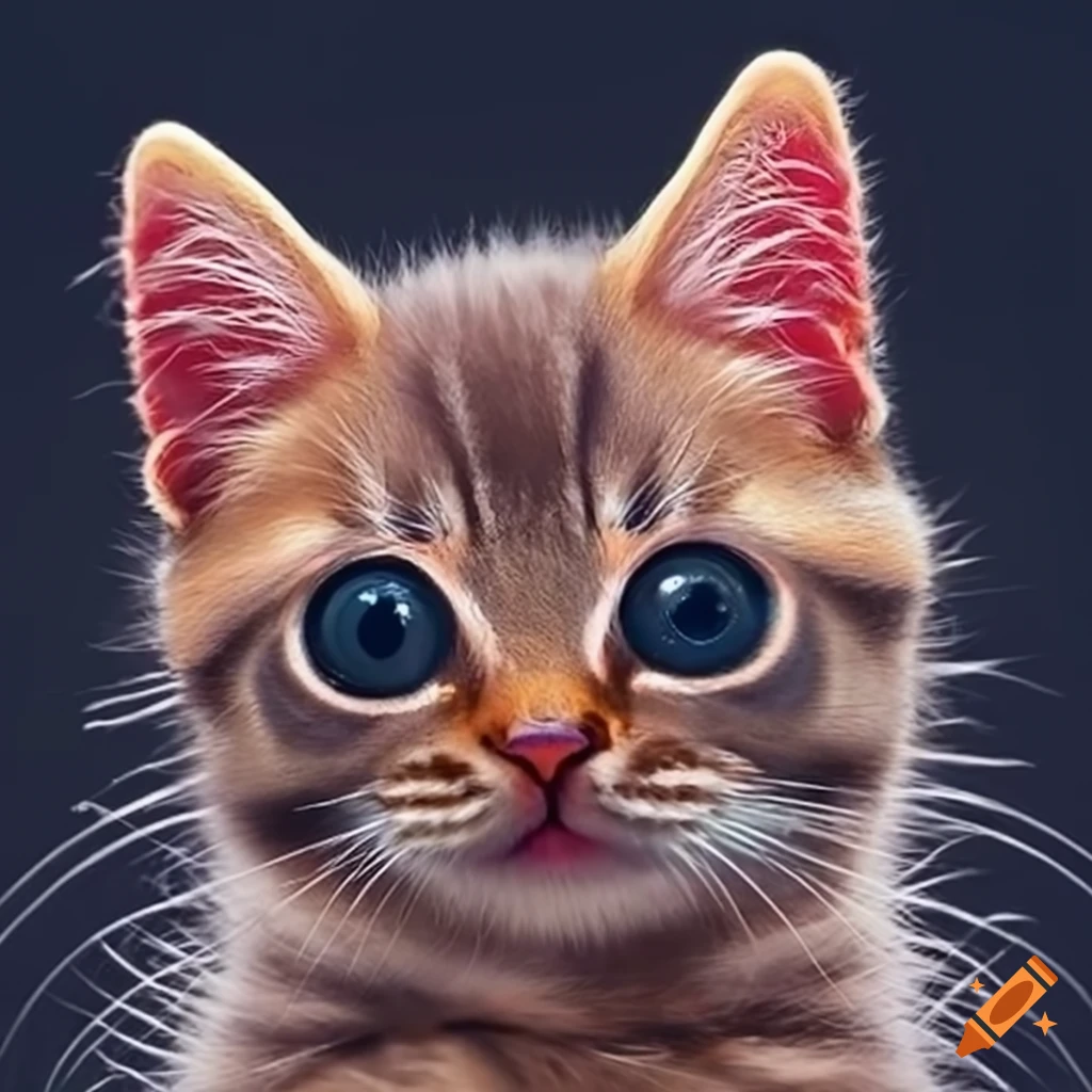 Kitten struggling with math homework on Craiyon