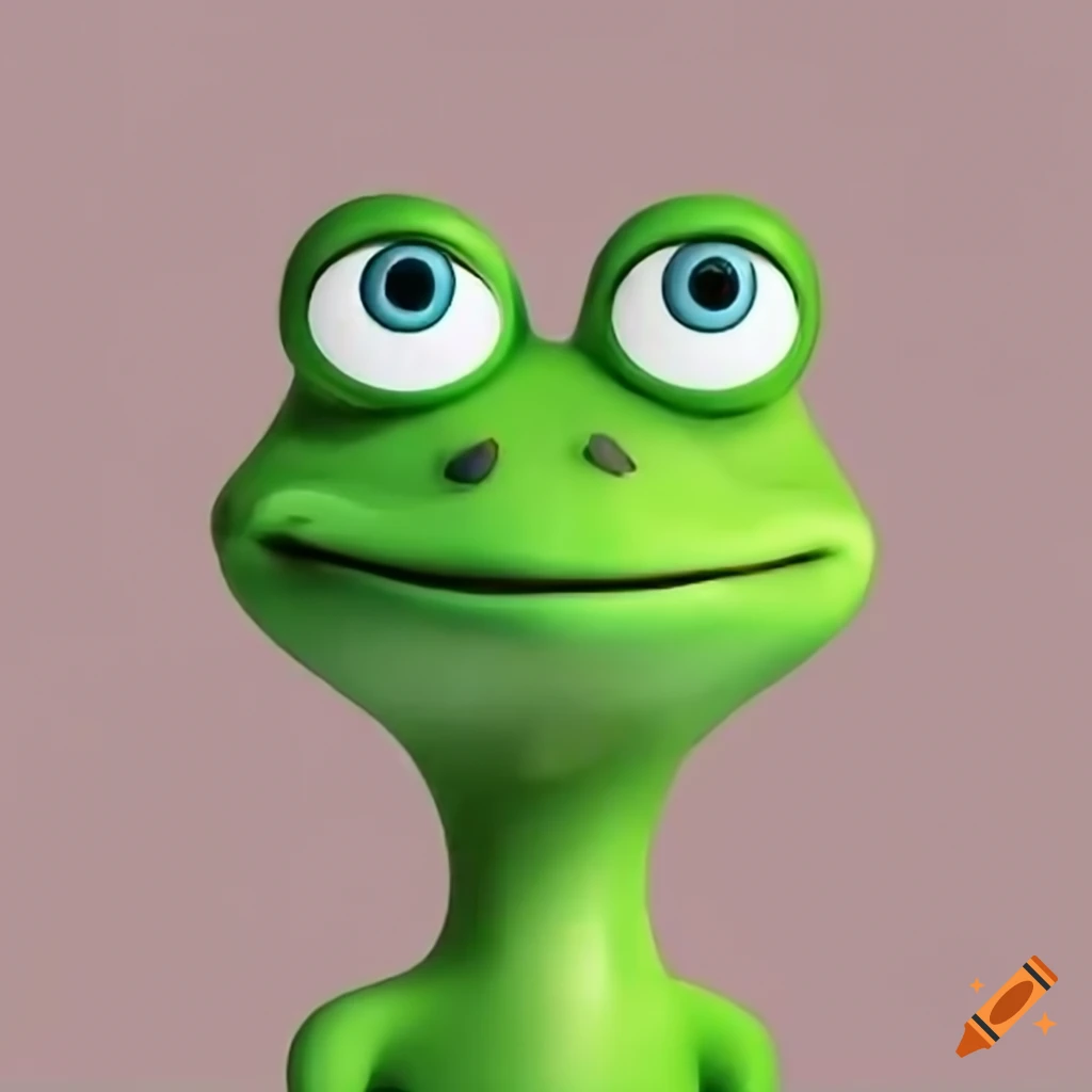 Italian frog cartoon character on blank background on Craiyon