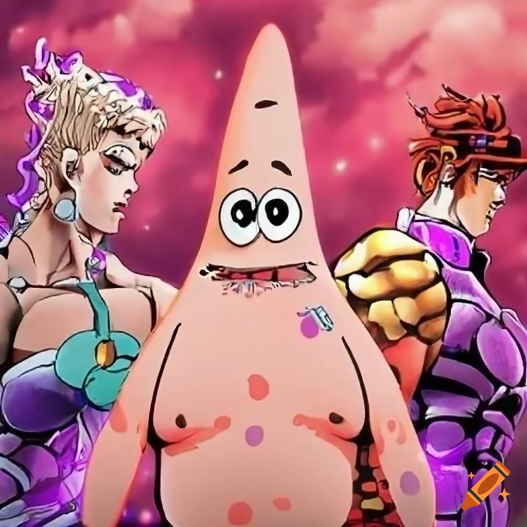 Patrick star in jojo's bizarre adventure on Craiyon