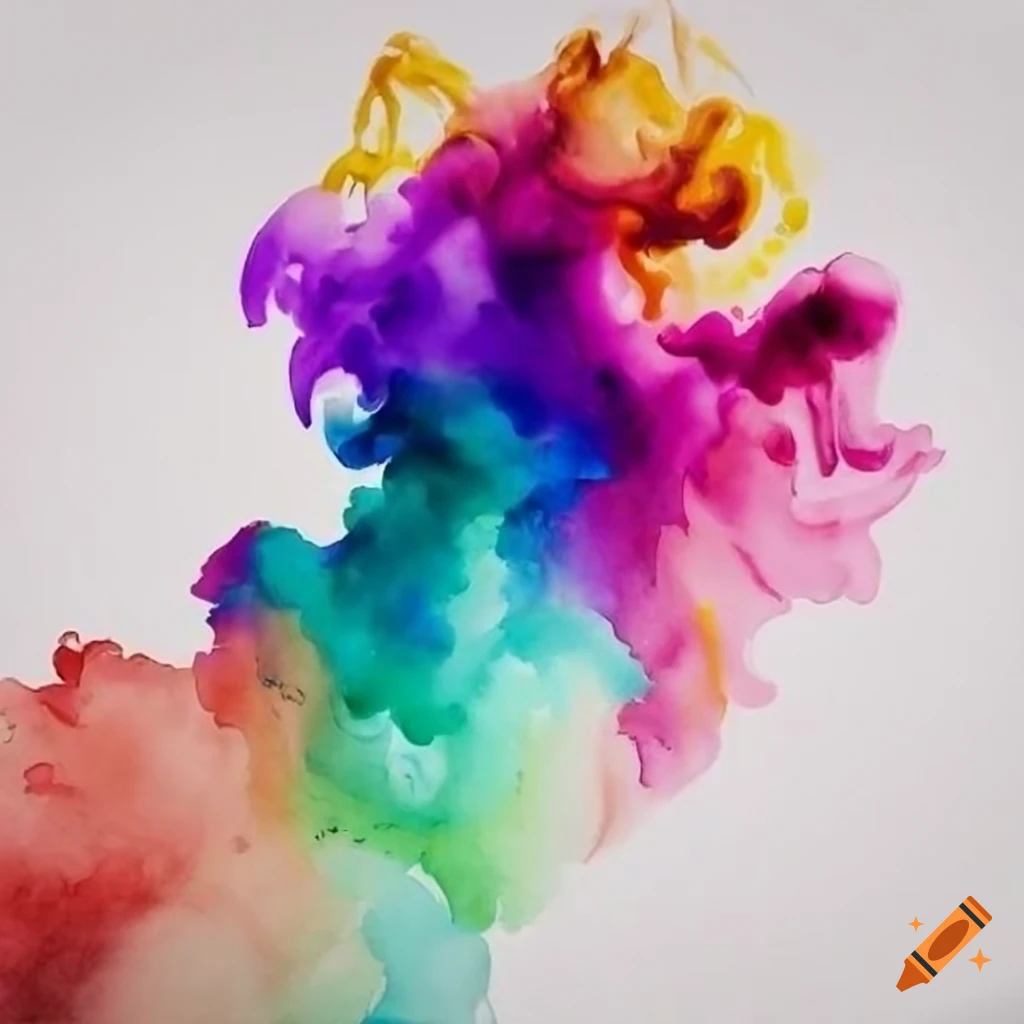 Colorful swirls of smoke in a watercolor painting on Craiyon
