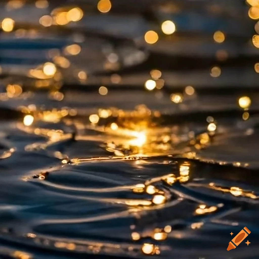 Reflection of christmas lights in a water puddle on Craiyon