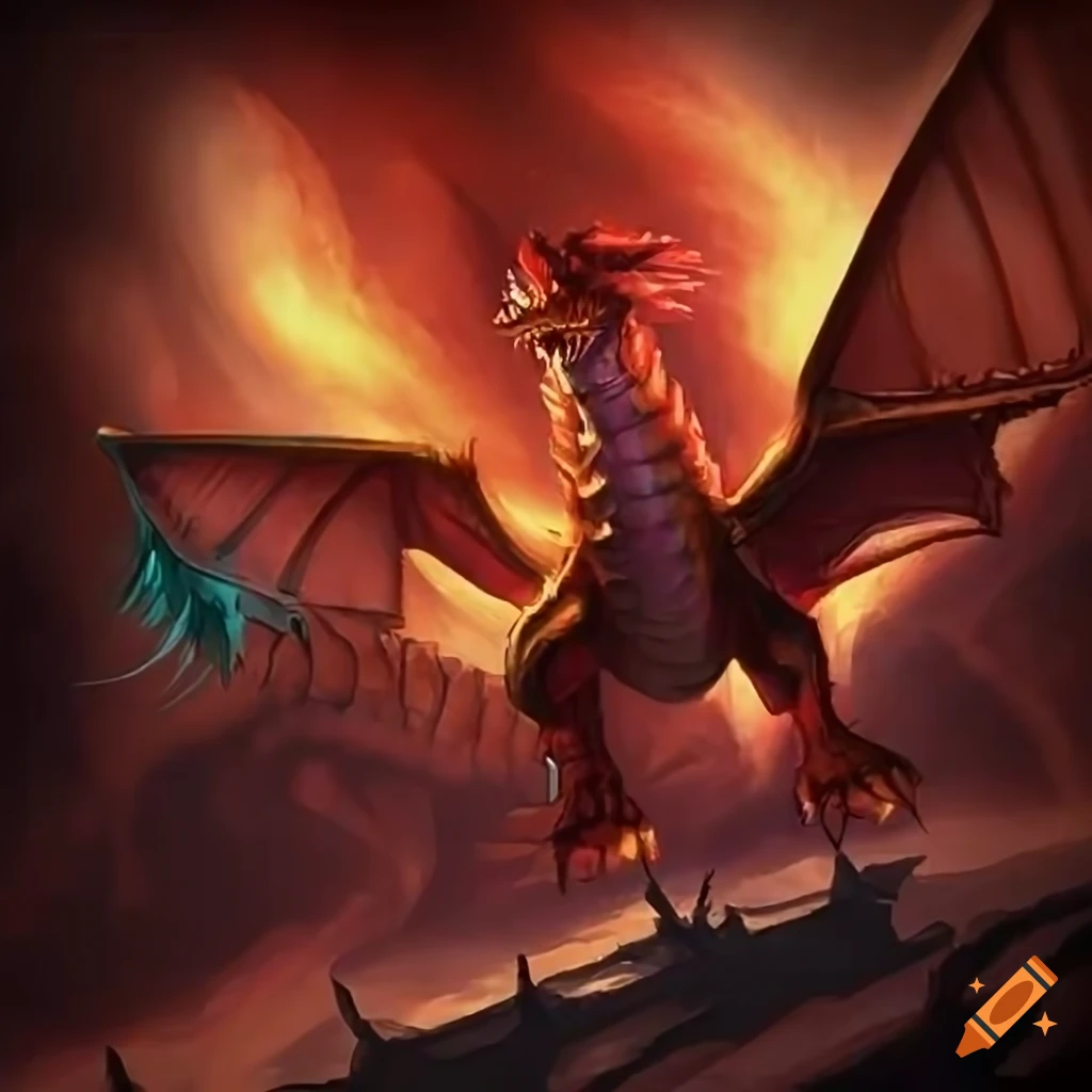 Pixel art rpg scene with a red dragon blocking the road, and a warrior ...