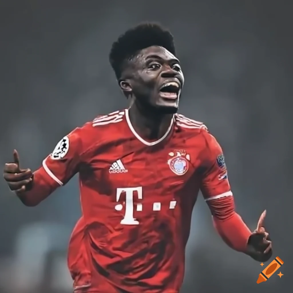 Alphonso davies scoring the champions league winning goal on Craiyon