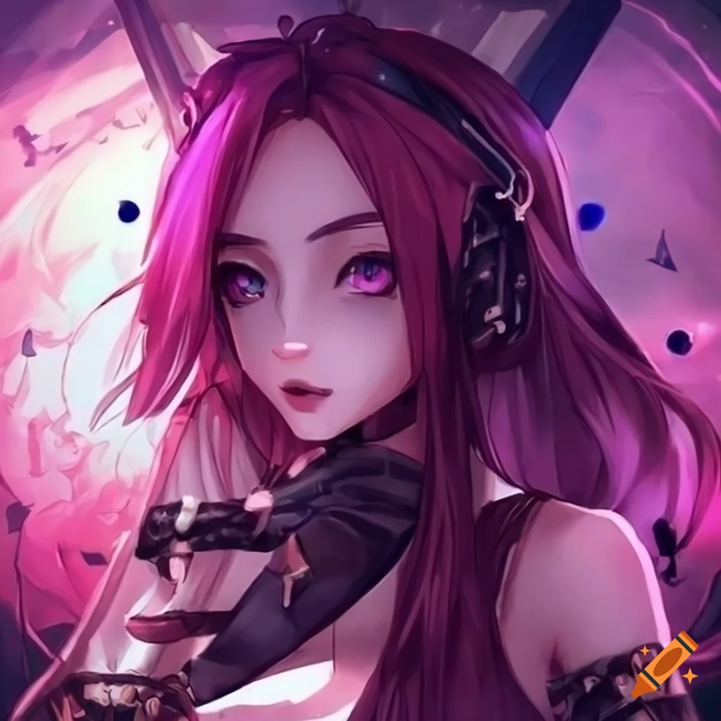 Anime fantasy techpunk girl illustration on Craiyon