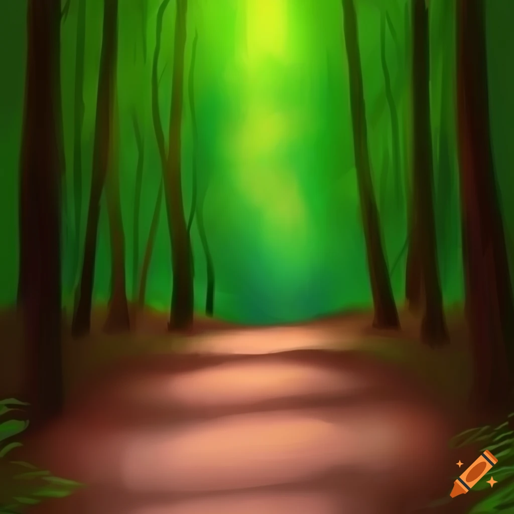 Simple forest path digital painting on Craiyon