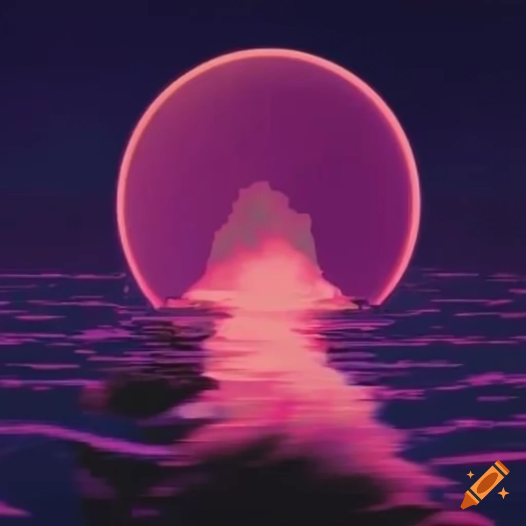 Vaporwave music album cover on Craiyon