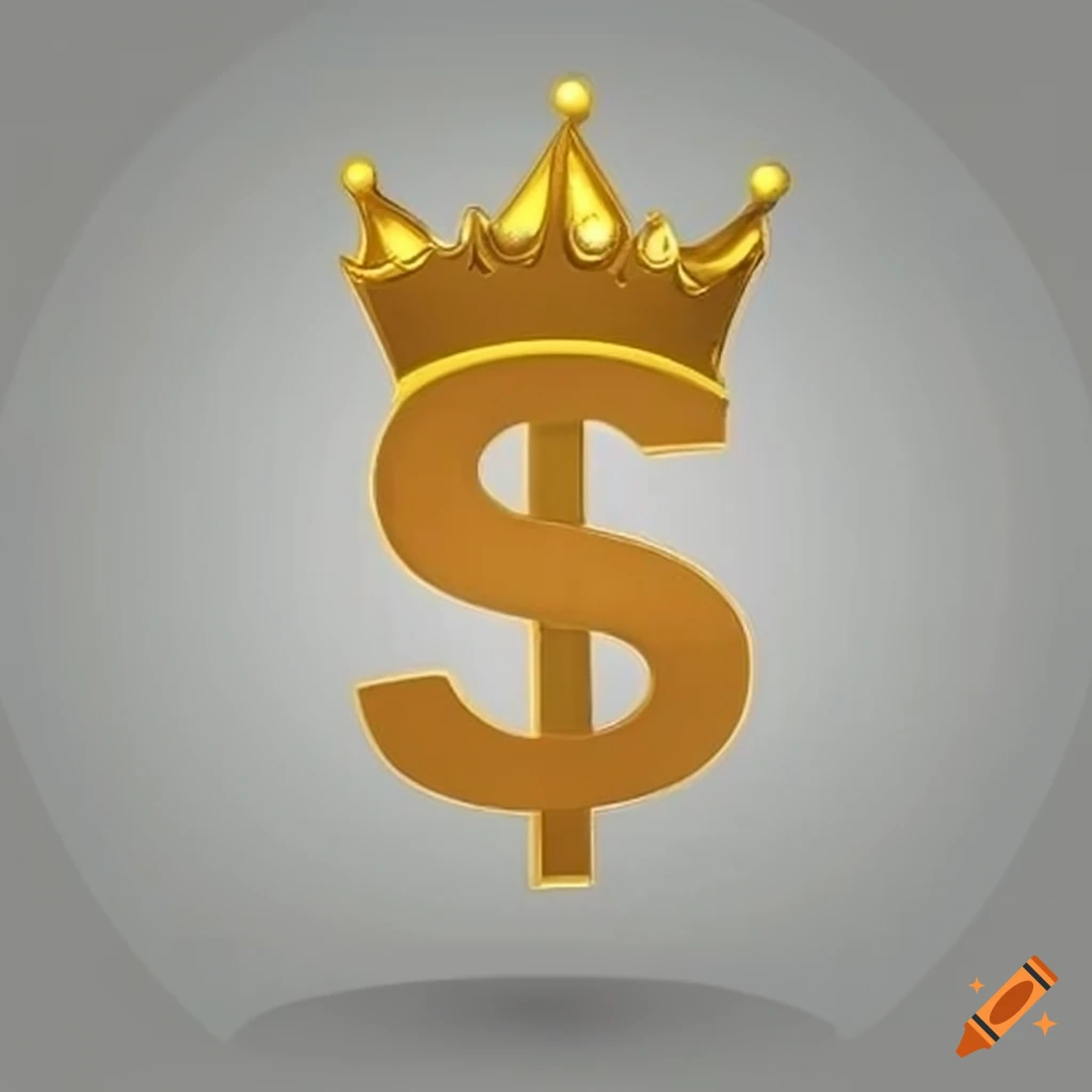 Golden dollar sign with a crown symbol on Craiyon