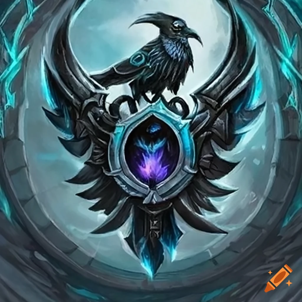 Fantasy raven class crest in world of warcraft style on Craiyon