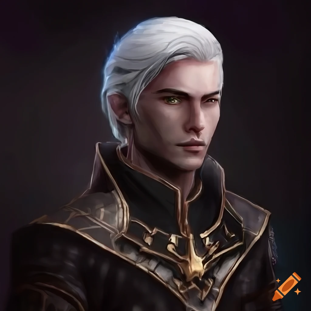 Detailed depiction of male jespar dal varek from the video game enderal ...