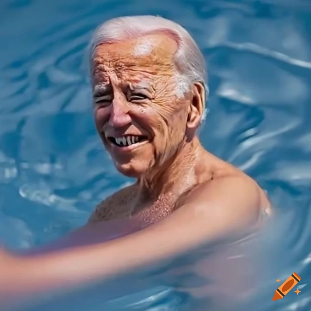 Joe biden in an inflatable kiddie pool on Craiyon