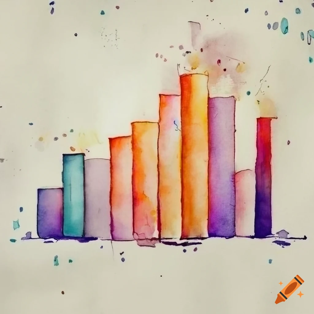 Watercolor line graph depicting economic data - Craiyon