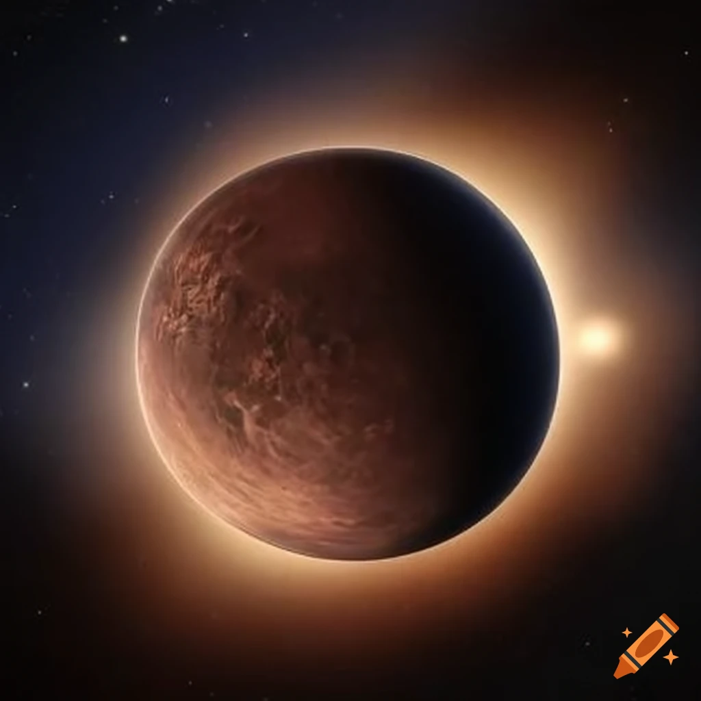 Dry dusty planet in space on Craiyon