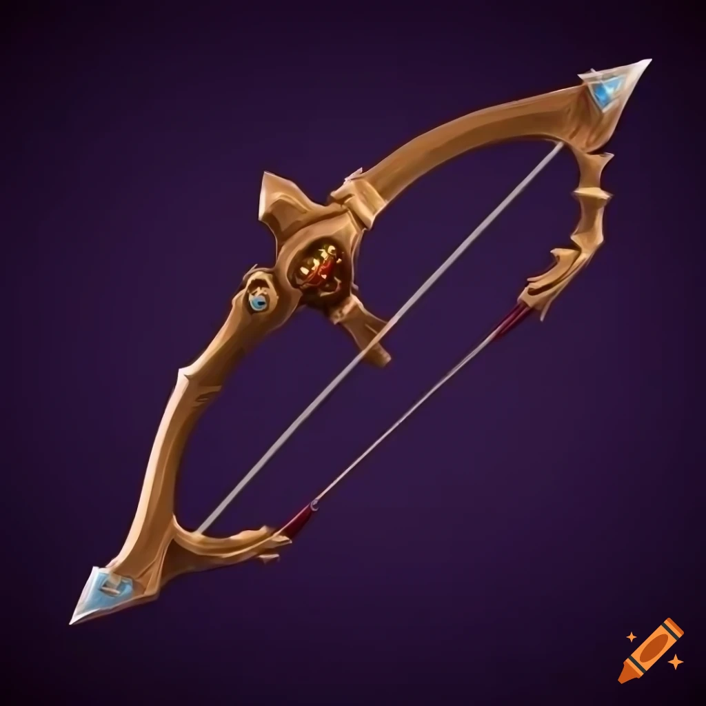 Stylized fantasy bow weapon on Craiyon