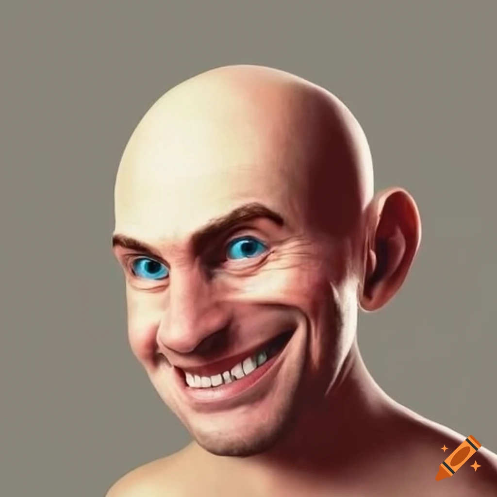 Smiling bald man on Craiyon