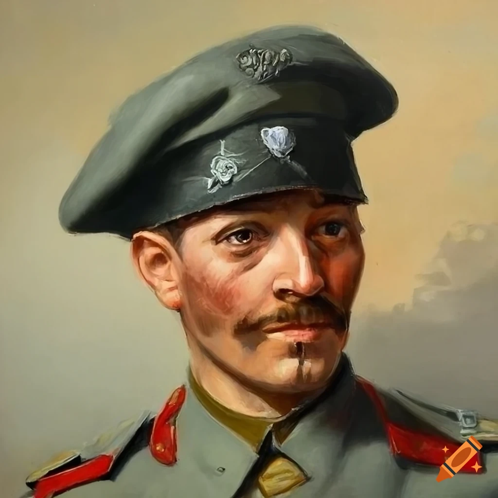 Closeup acrylic portrait of an italian ww2 infantry man by edouard ...