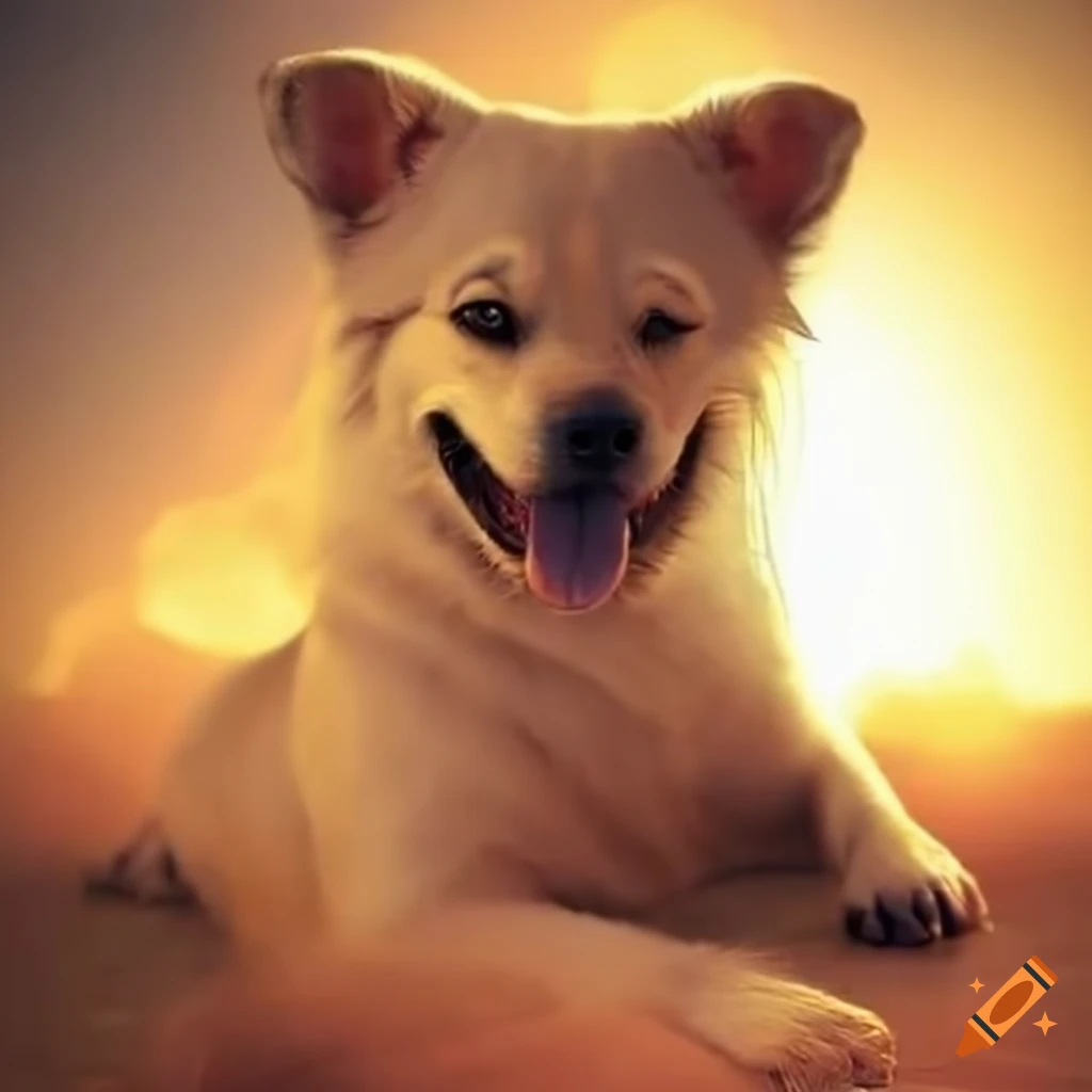 Dog basking in the sun at home