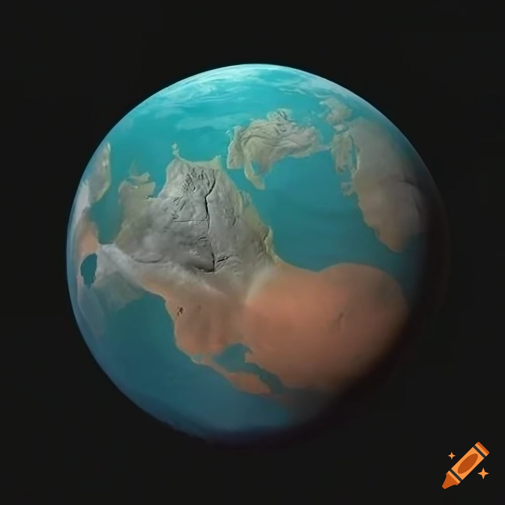 Cratered surface of a planet on a map on Craiyon
