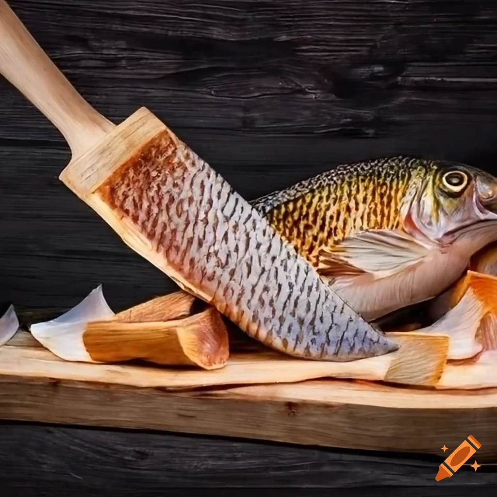 Fish chopping wood on Craiyon