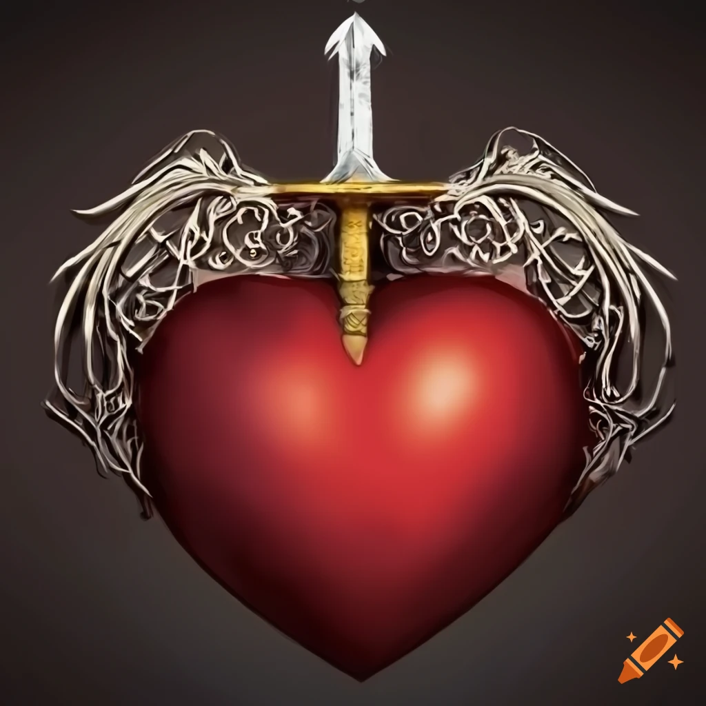 Heart pierced by a sword on Craiyon