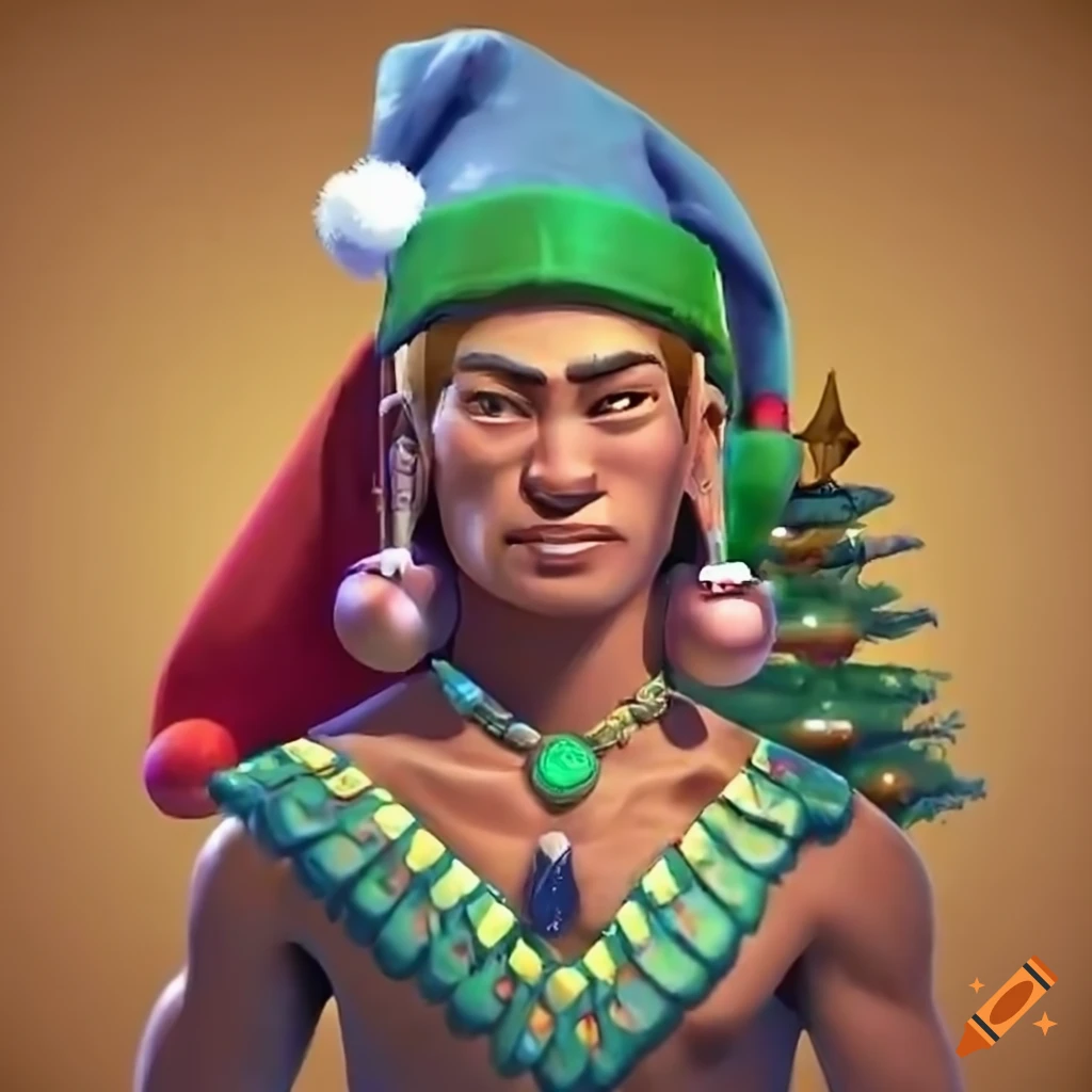 Montezuma from civilization 6 with christmas hat and christmas tree on ...