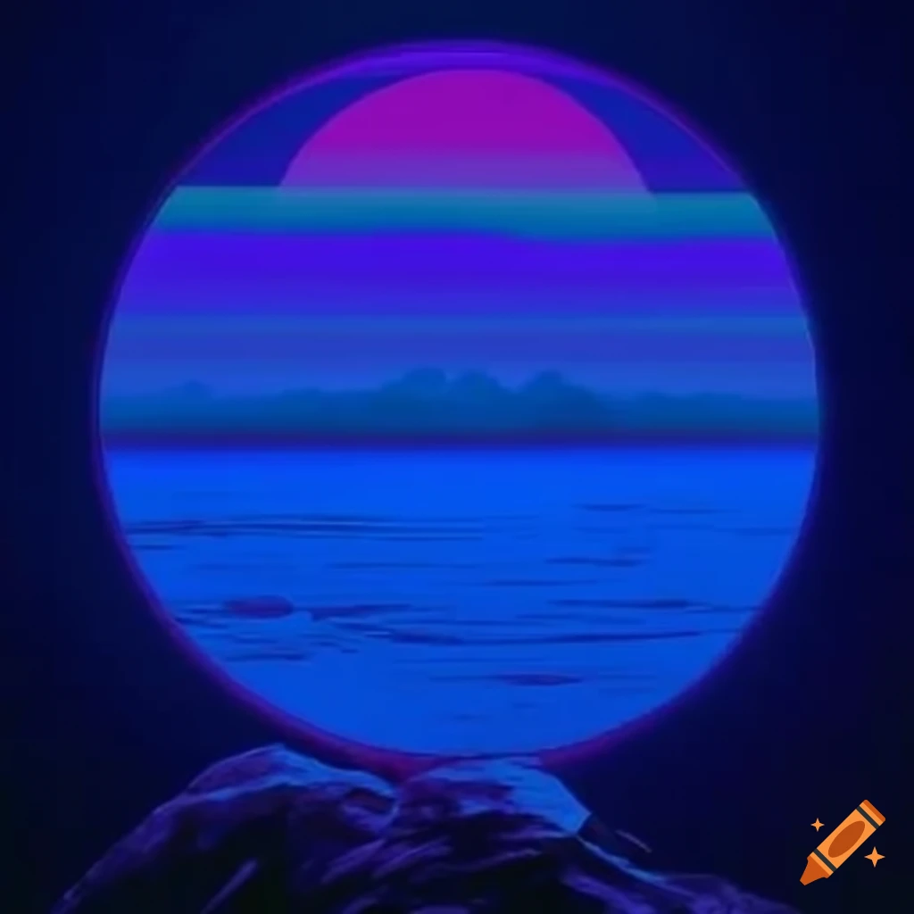 Vaporwave music album cover art on Craiyon