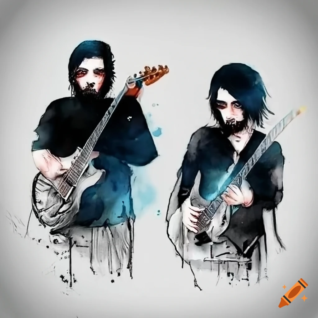 Two bearded men in an emo band