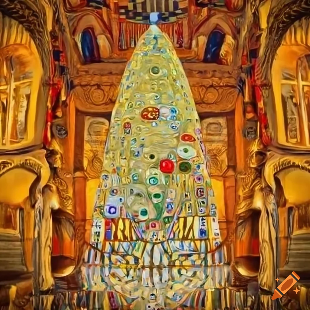 Klimt-style christmas tree art