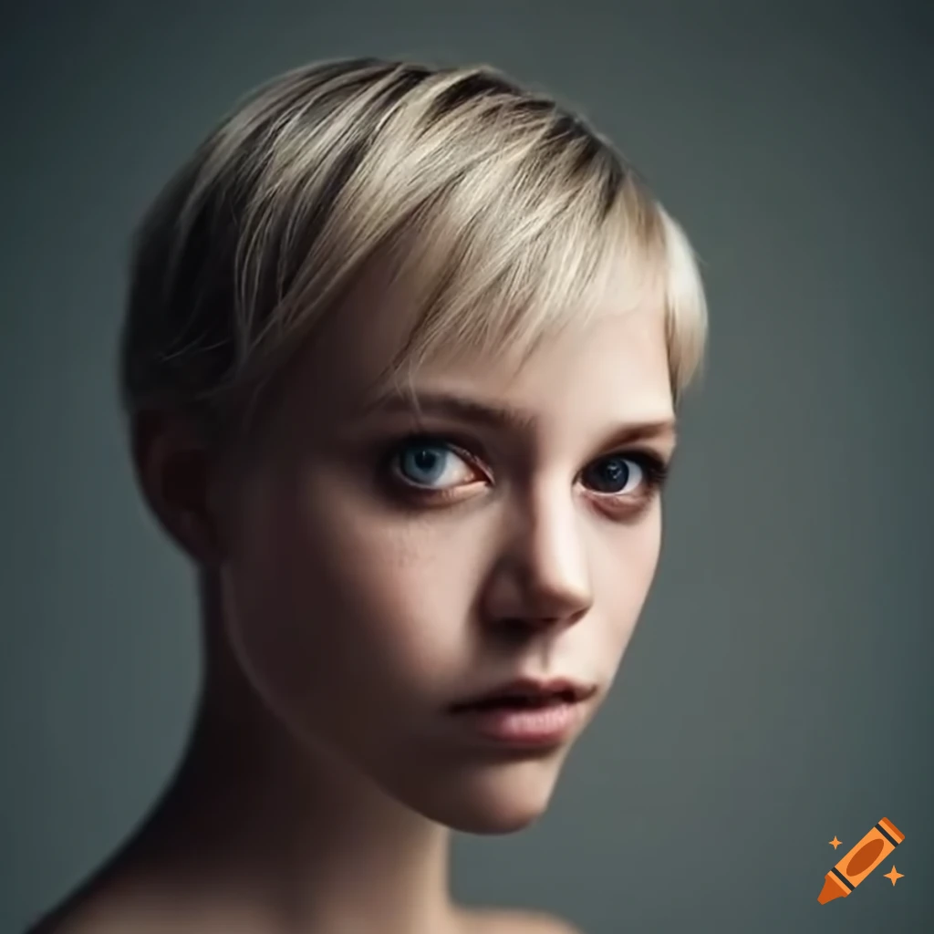 Person with short darker-blonde hair, bronze-brown eyes, tanned ...