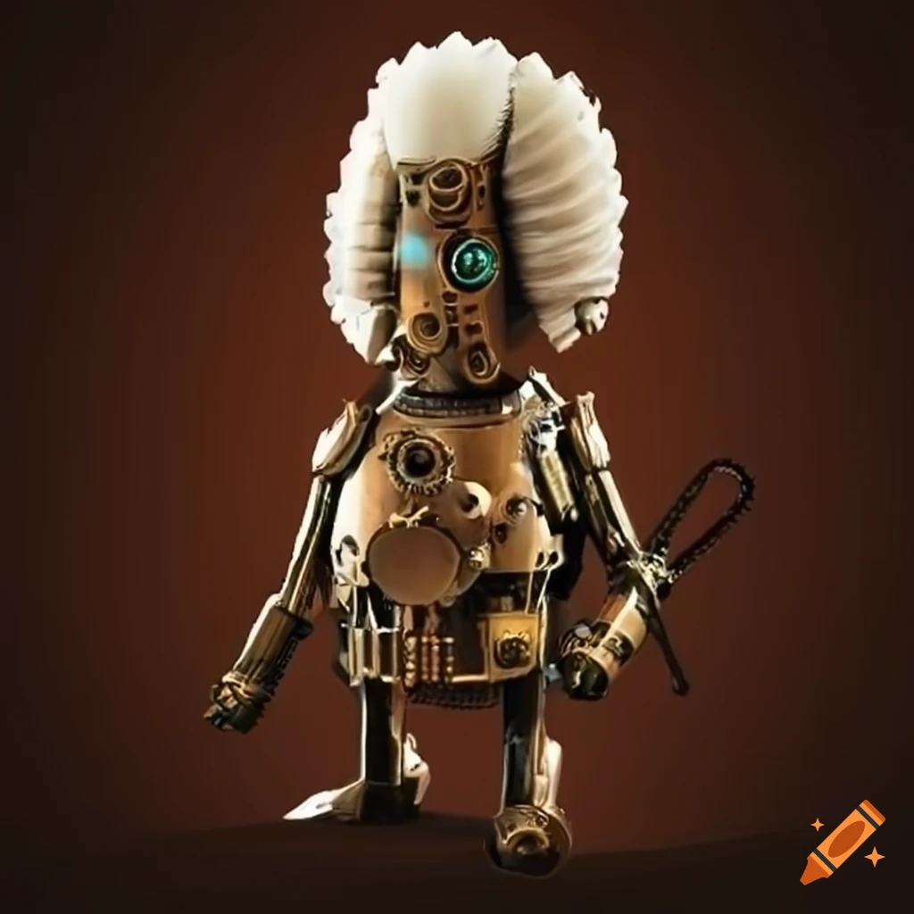 Steampunk robot depiction of johann sebastian bach - Craiyon