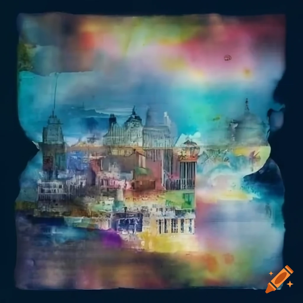 Utopian futuristic collage on Craiyon