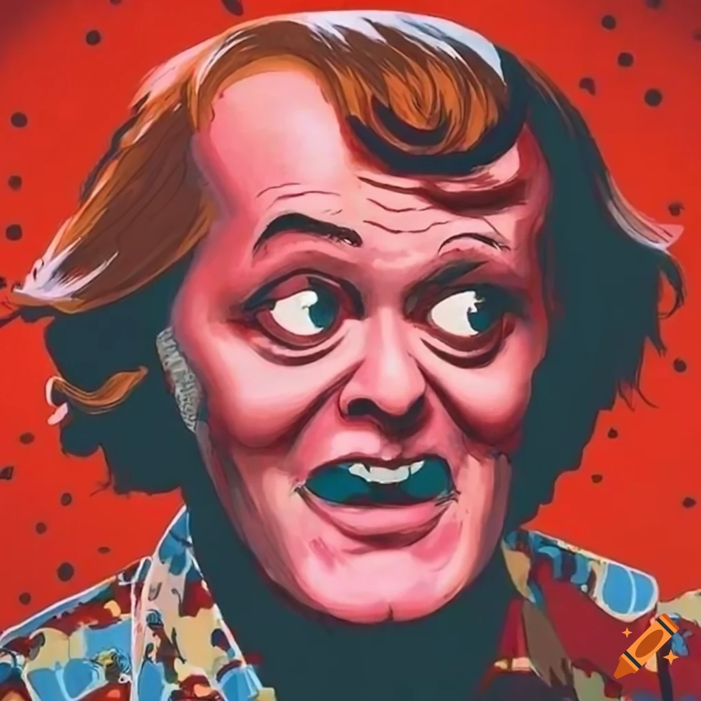 Colorful cartoon of the twins from the shining (1980) on Craiyon