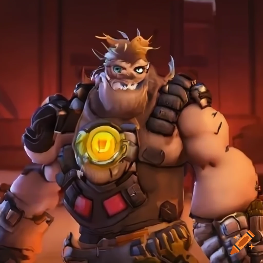 Junkrat and Roadhog from Overwatch in a Mad Max style on Craiyon